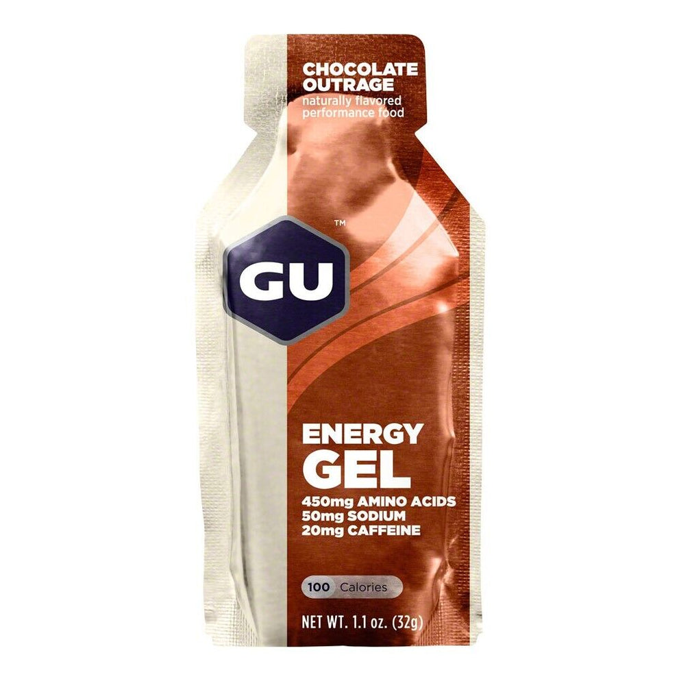 GU ORIGINAL ENERGY GEL : CAFFEINE-FREE CHOCOLATE OUTRAGE - Box of 8 ...