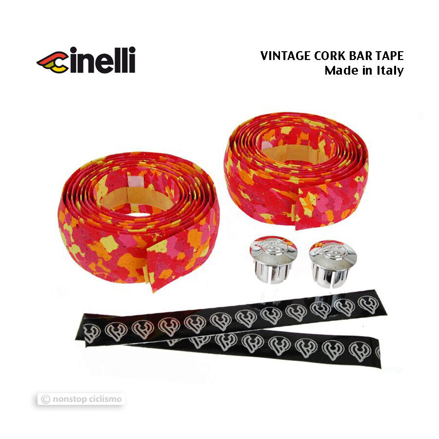 NOS VINTAGE Cinelli CORK Handlebar Tape SETTE ORANGE/RED/YELLOW - Made ...